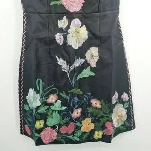 foxiedox | Dresses | Foxiedox Vegan Leather Floral Embroidered Dress ...